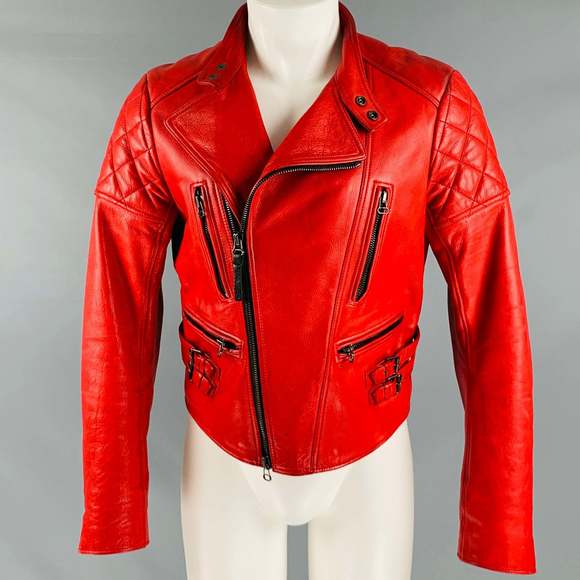 Belstaff | Jackets & Coats | Belstaff Red Leather Biker Jacket | Poshmark